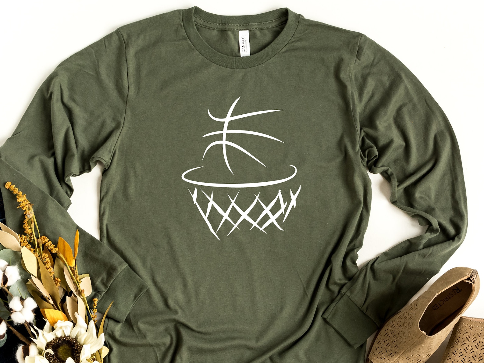 Basketball Long Sleeve Shirt, Basketball Player Tee, Sports Fan Top ...