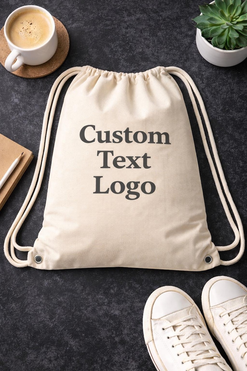 Drawstring Backpack: Personalized Cotton Canvas (lightweight, Durable ...