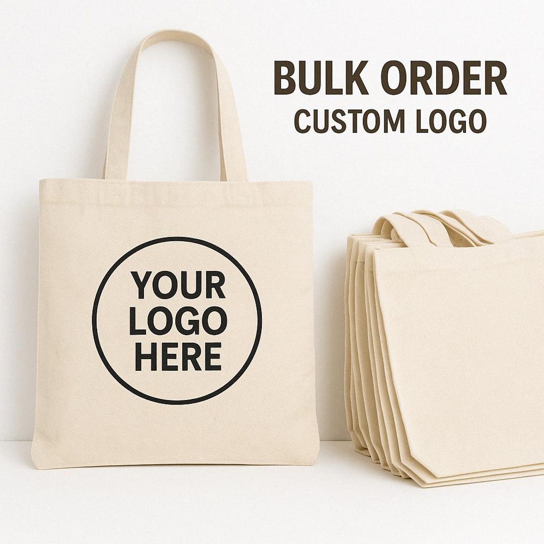 Custom Tote Bags With Logo: Reusable Cotton Canvas, Bulk Orders - Etsy