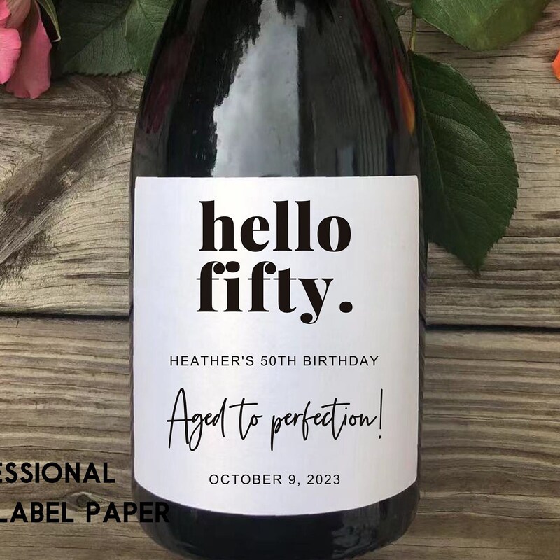 50th Birthday Labels - Etsy