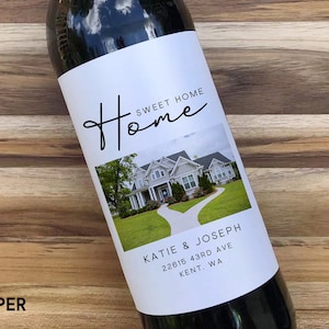 Custom New Home Wine Label/sweet Home/new Home Gift/photo Wine Label ...