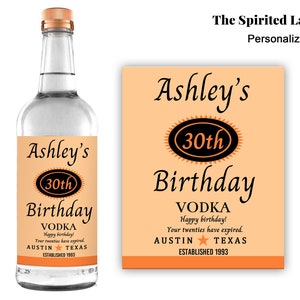 Personalized Tito's Label/custom Birthday Vodka Bottle Label/your ...