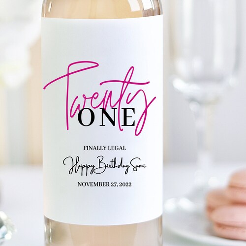 Finally Legal 21 Birthday Wine Label/personalized Birthday - Etsy