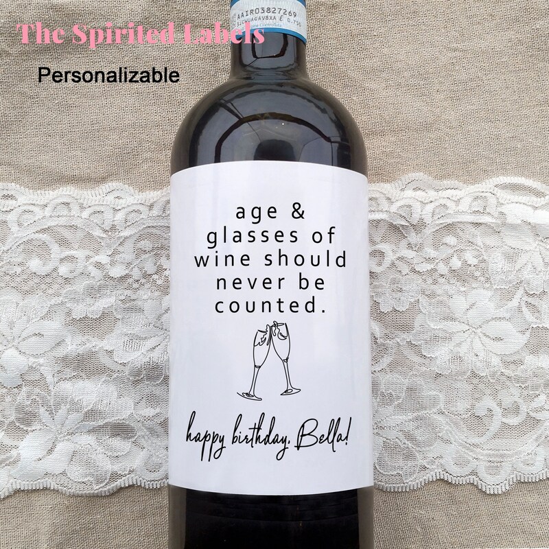 Birthday Wine Labels - Etsy