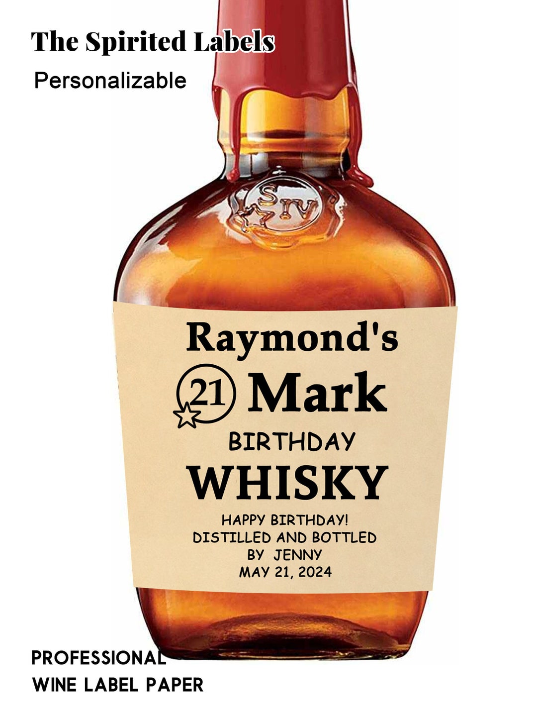 Custom Whisky Whiskey Label Make Your Mark 21st Birthday Label Birthday ...