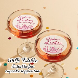 Personalized Edible Birthday Cocktail Topper/happy Birthday Drink ...