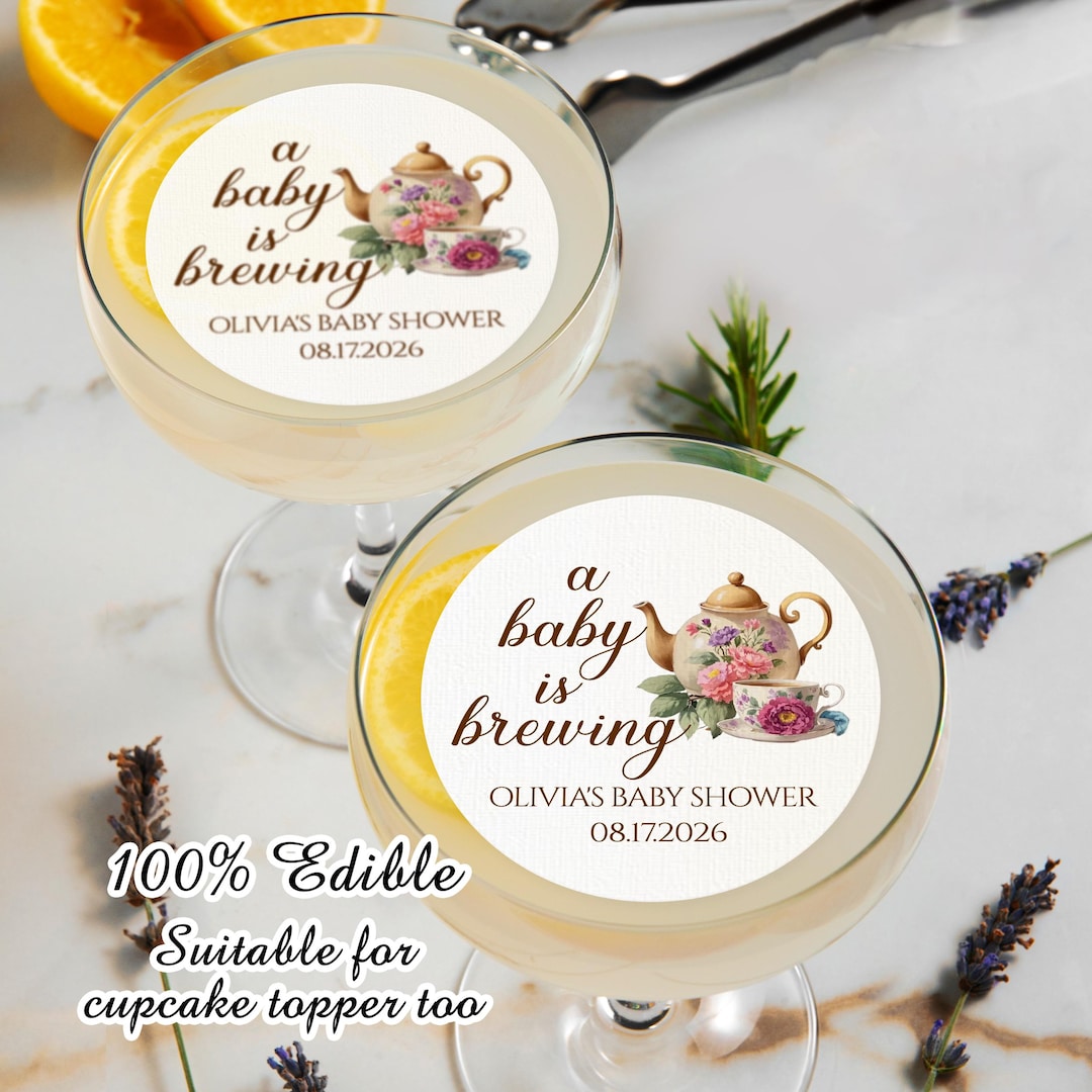 Custom Baby Name Drink Toppers/a Baby is Brewing Coffee Baby Shower ...
