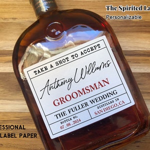 Groomsman Proposal Whisky Labels/best Man Proposal Wine Labels/man of ...