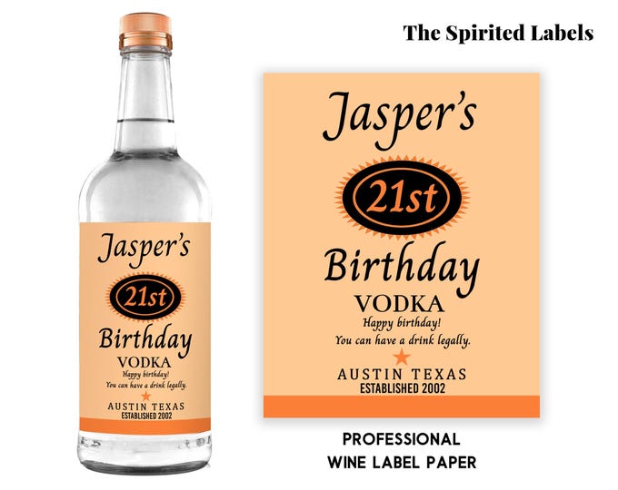 Custom Birthday Vodka Bottle Label/customizable Tito's Label/birthday ...