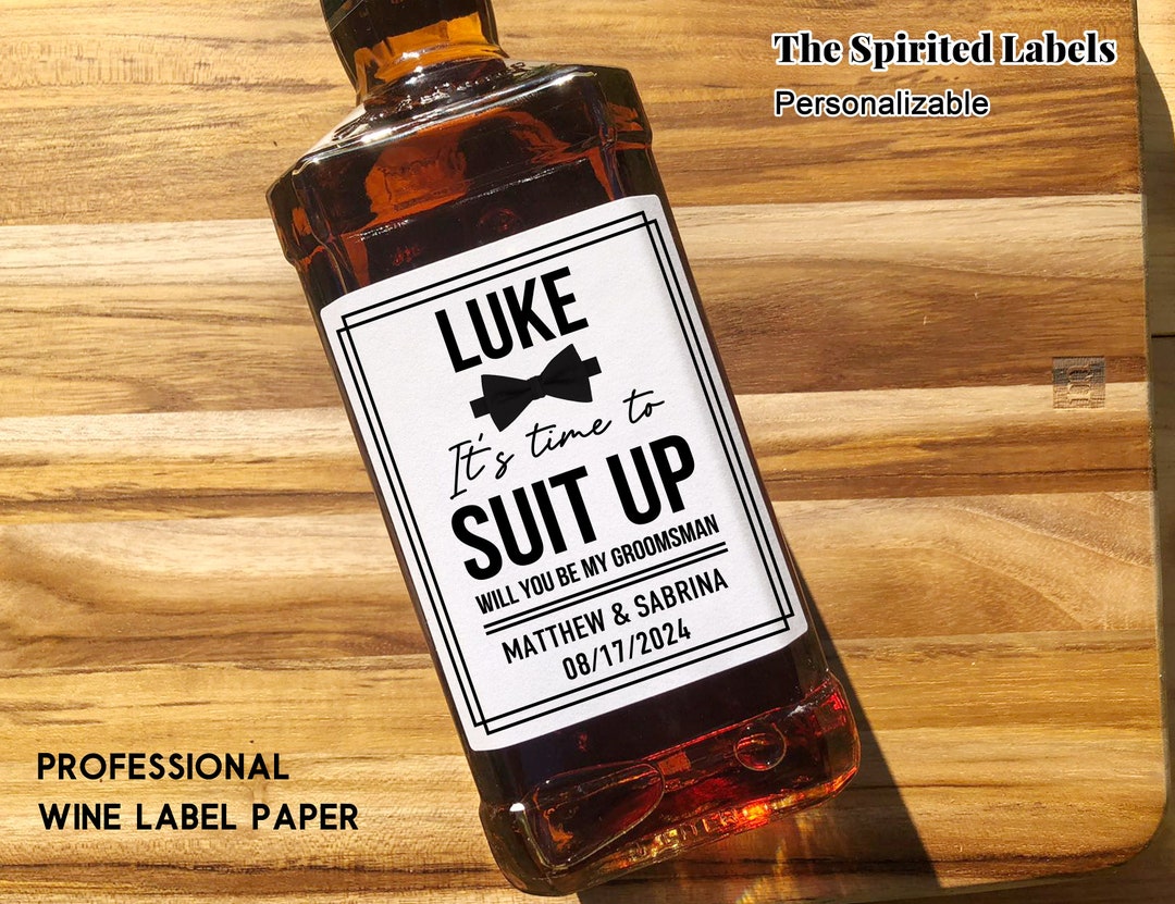 Groomsman Proposal Whisky Labels/man of Honor Proposal Gifts/best Man ...