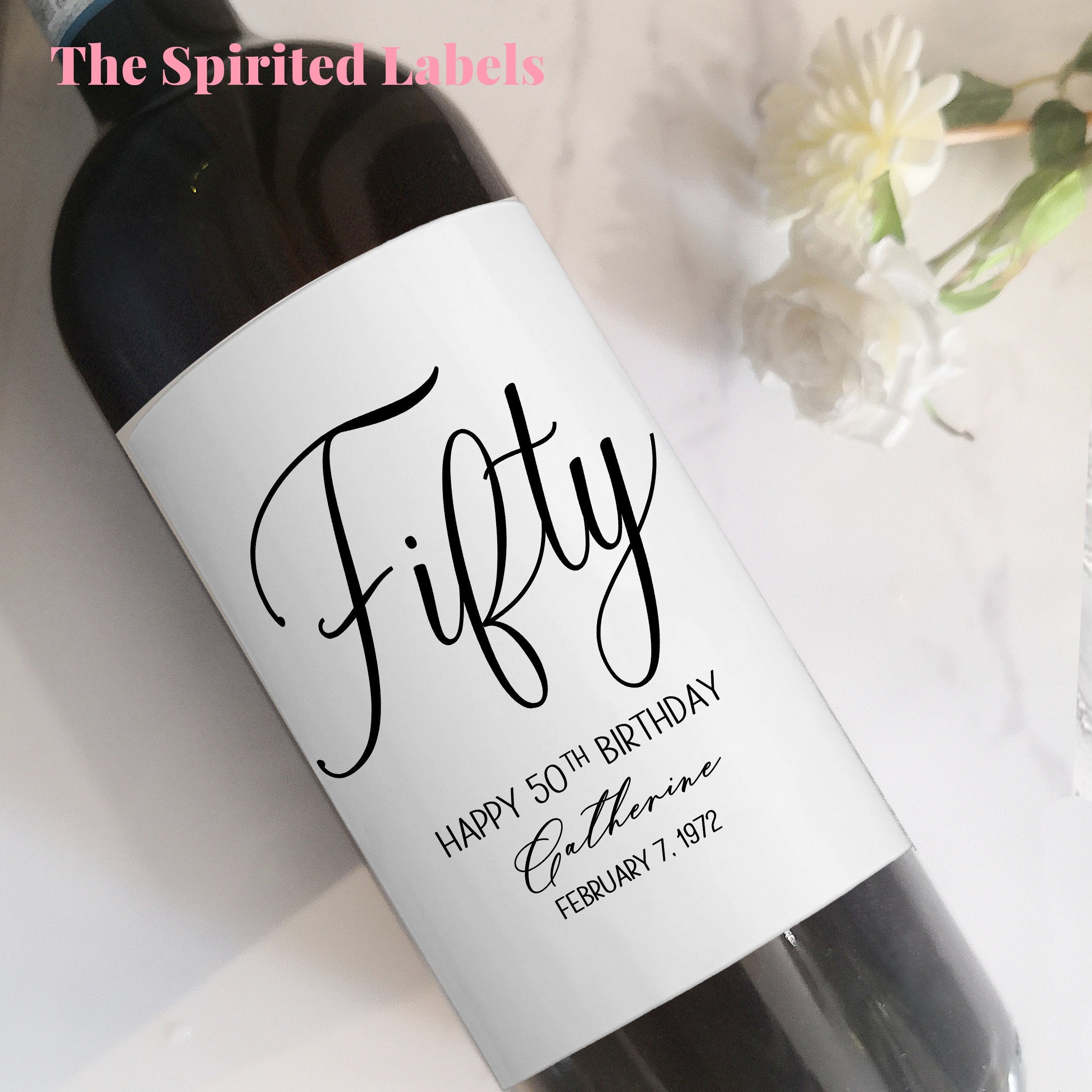 Custom 50th Birthday Wine Label/50th Birthday - Etsy