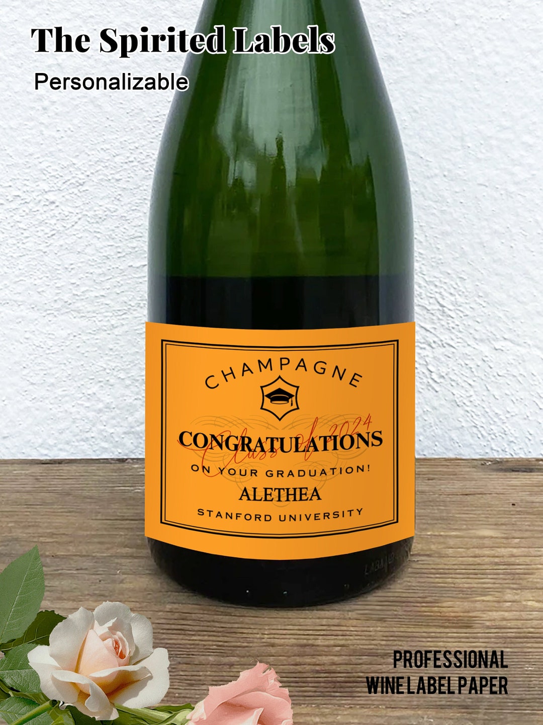 Custom Graduation Champagne Labels Graduation Gifts for Her Graduation ...