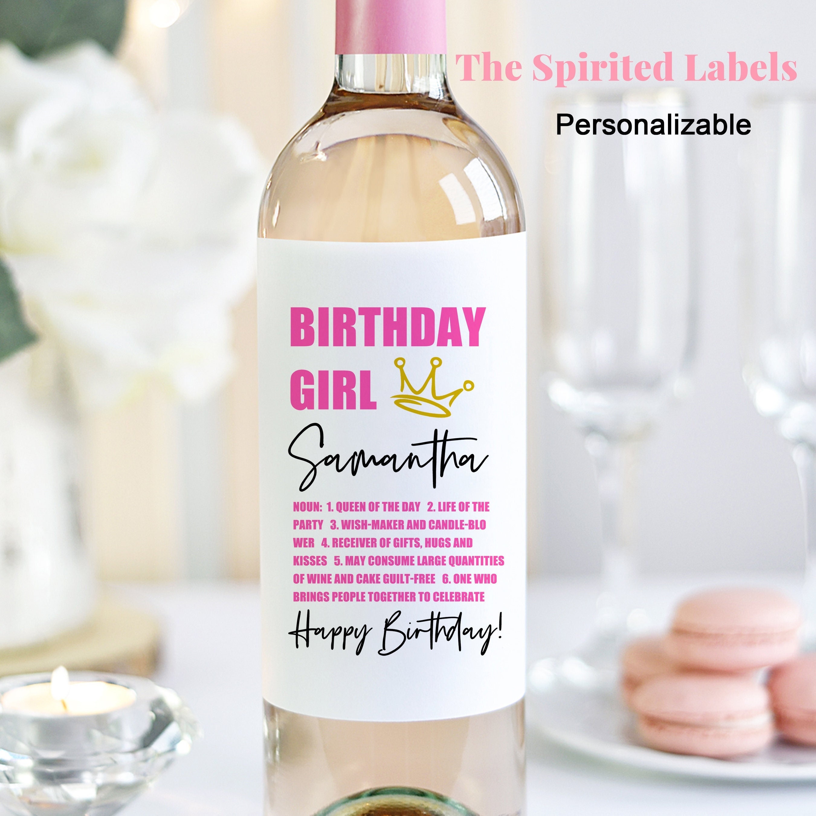 Custom Birthday Wine Label/personalized Champagne Label/custom - Etsy