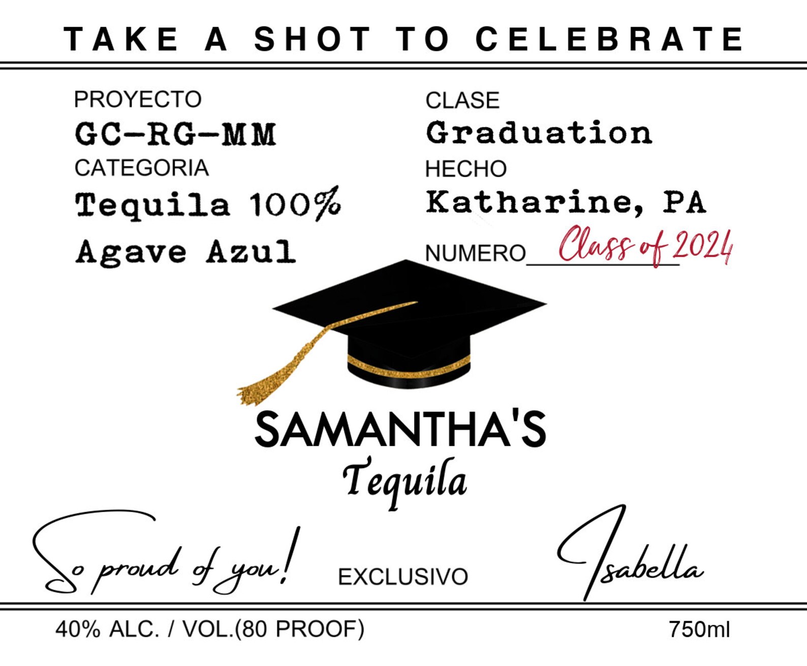 Graduation Wine Label/graduation Gift/college Graduation Gift for Her ...