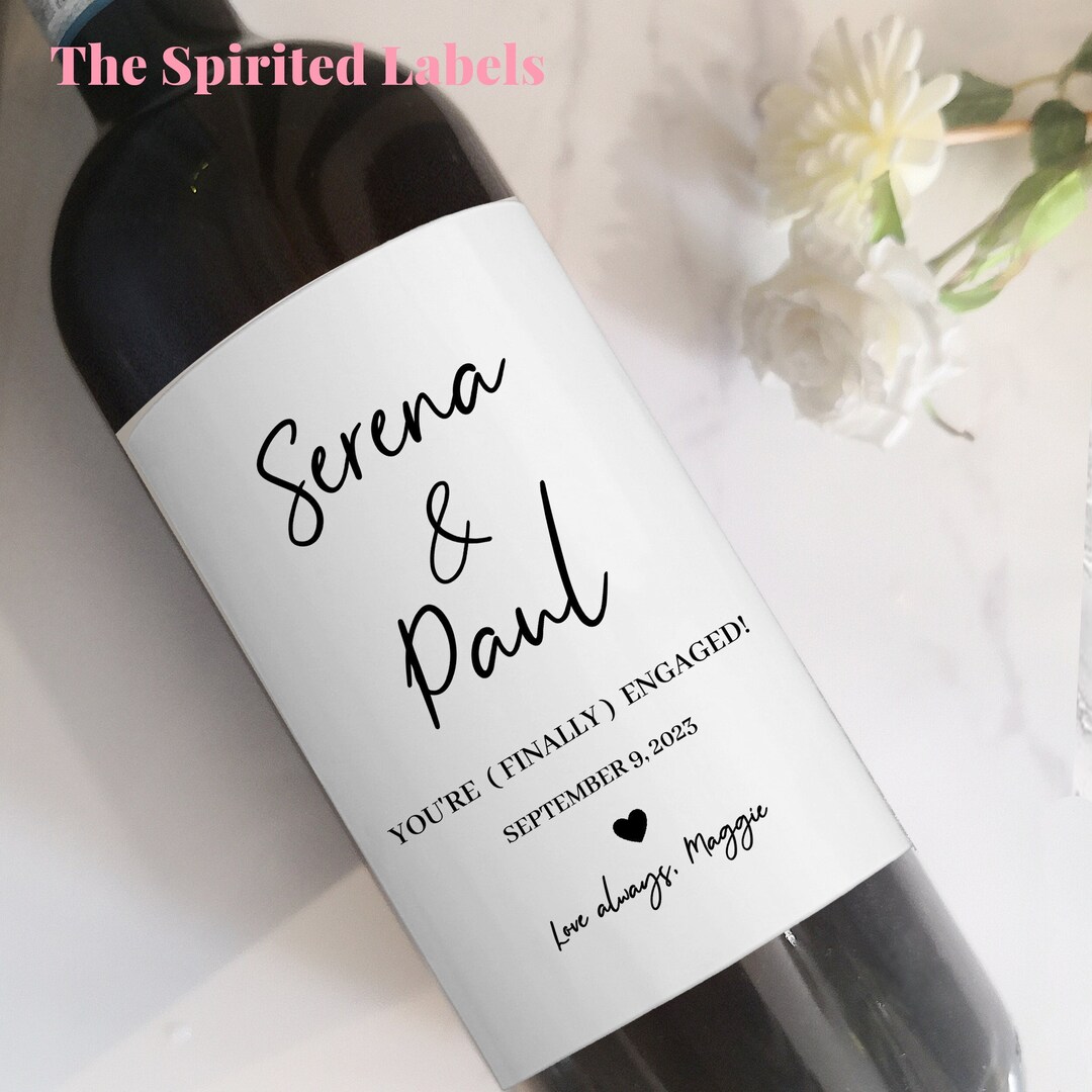 Engagement Wine Label/engagement Gift/personalized Wedding Gift ...