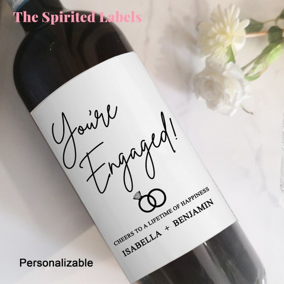 Engagement Wine Label/engagement Gift/personalized Engagement - Etsy