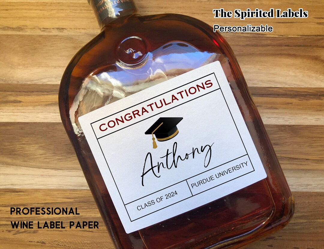 Graduation Bottle Labels/graduation Gifts for Him/graduation Wine Label ...
