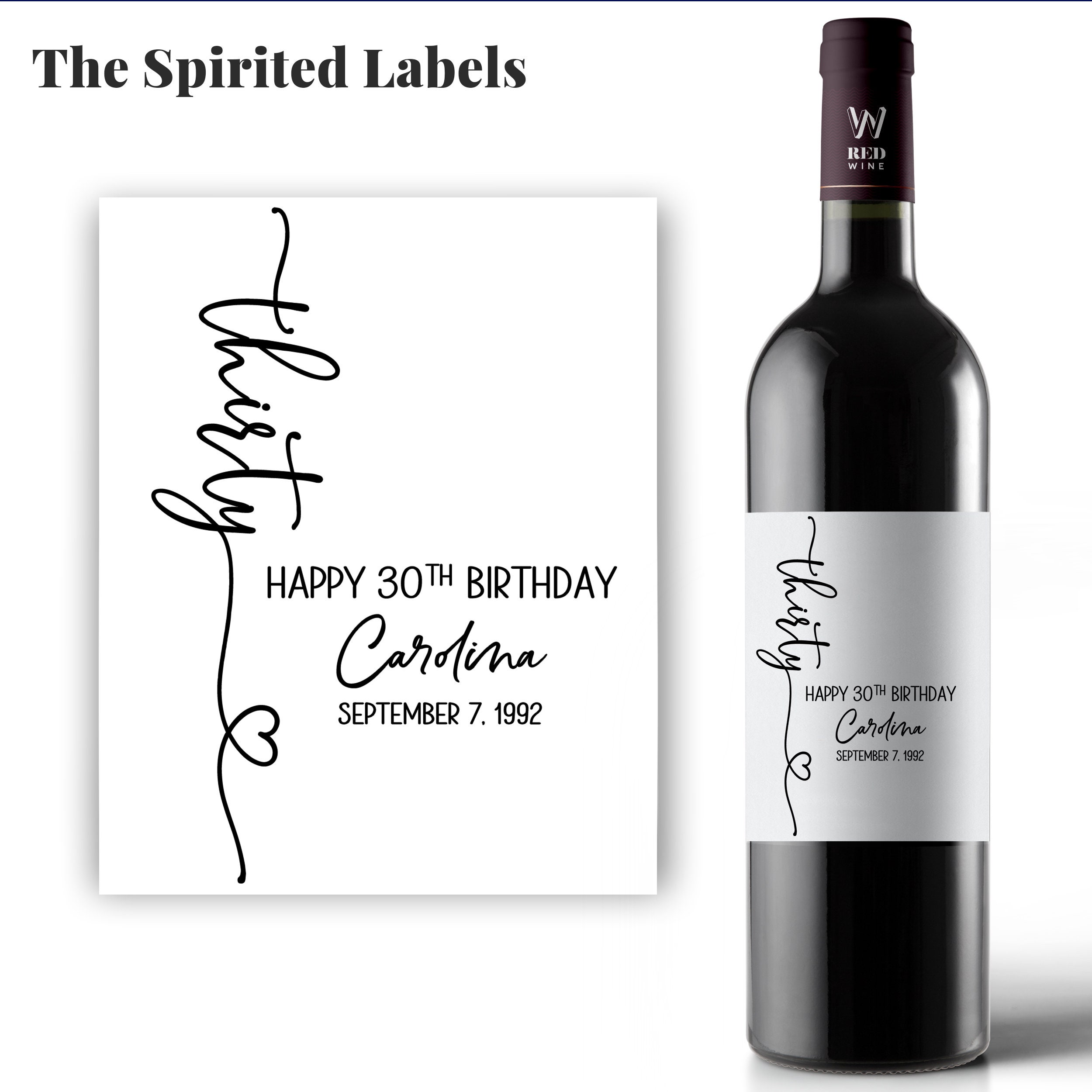 Custom 30th Birthday Wine Label/30th Birthday - Etsy