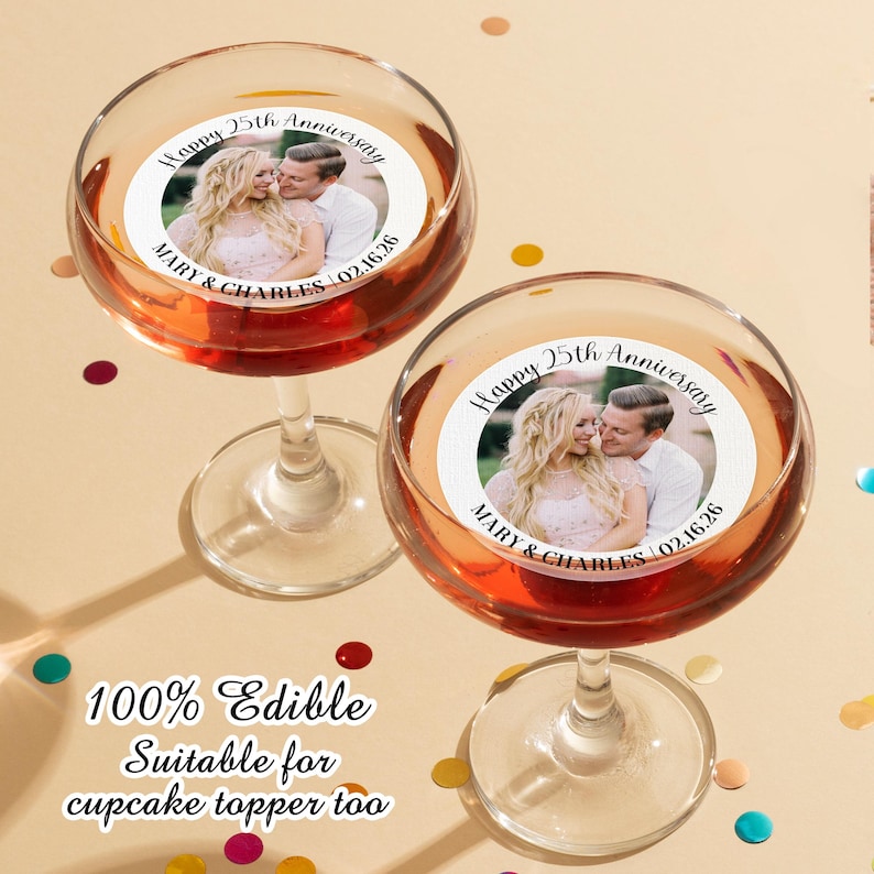 Edible Cocktail Toppers/happy Anniversary Drink Topper/cocktail Toppers ...