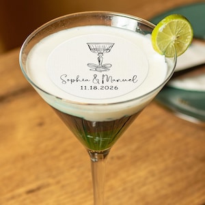 Edible Cocktail Toppers/minimalist Wedding Monogram Drink Topper ...