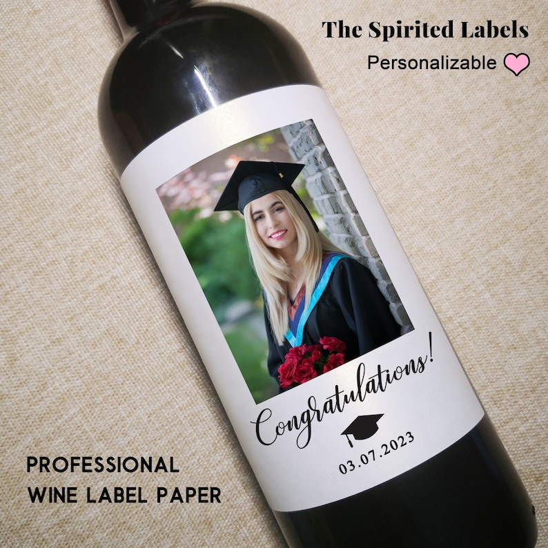 Custom Graduation Photo Wine Label/graduation Gift for Friend ...