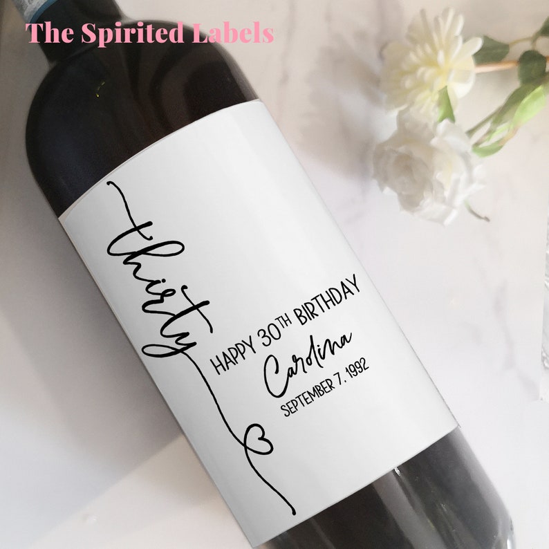 Personalized THIRTY Birthday Label/custom 30th Birthday Wine - Etsy