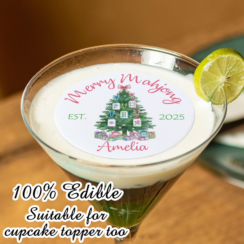 Mahjong Christmas Edible Cocktail Topper/funny Holiday Edible ...