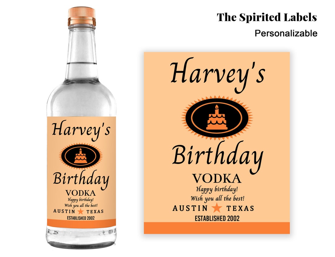 Custom Tito's Labels/birthday Vodka Gifts/personalized Birthday Label/30th 40th 50th Birthday ...