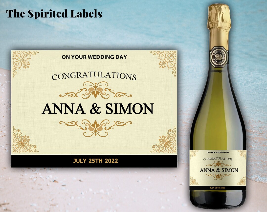 Custom Wedding Wine Label/prosecco Bottle Label Sticker/personalized ...
