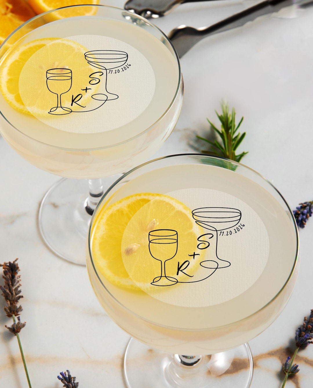 Custom Cocktail Toppers/personalized Edible Drink Topper for Wedding ...
