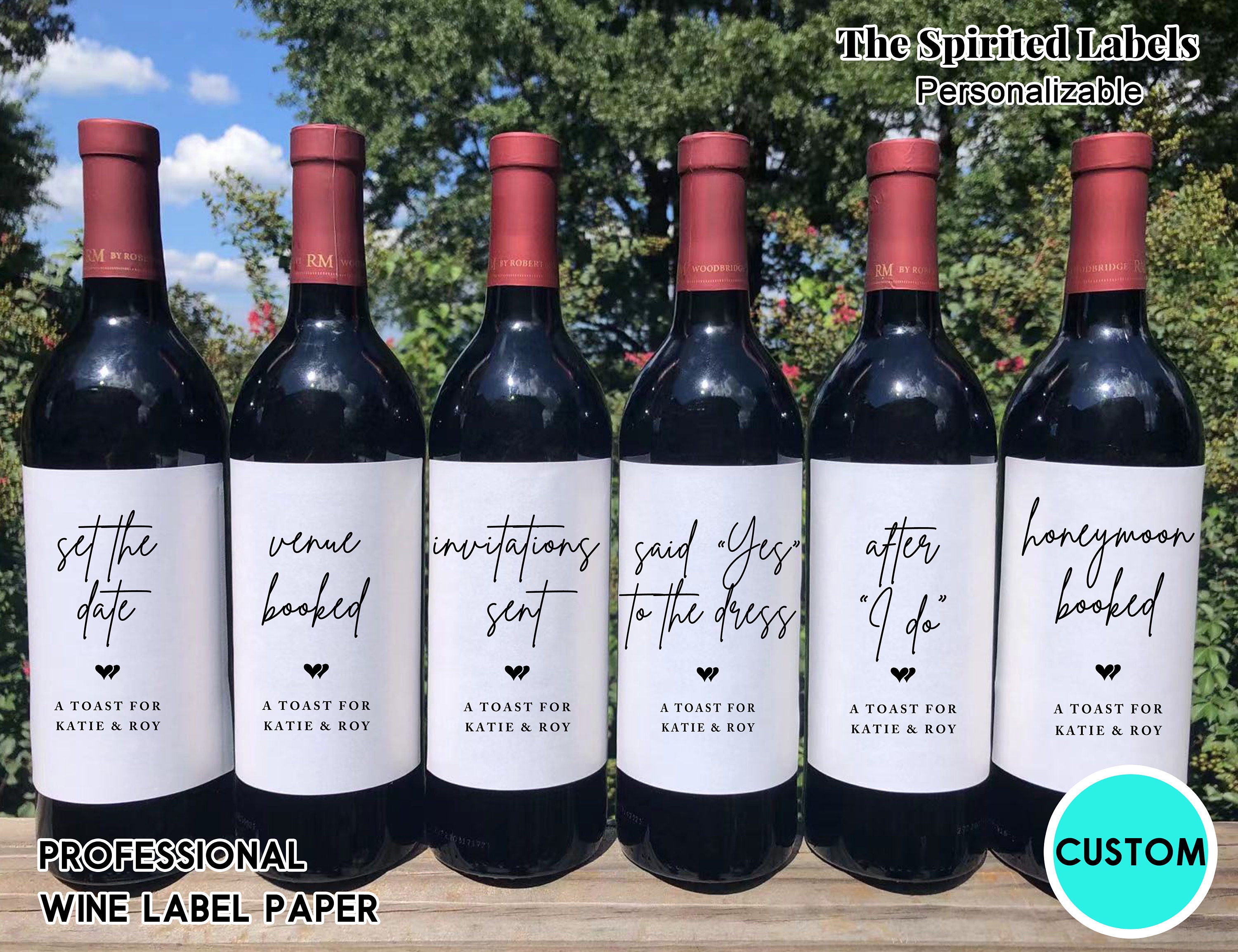 Custom Wine Label Set for Wedding Planning Milestone Wine - Etsy