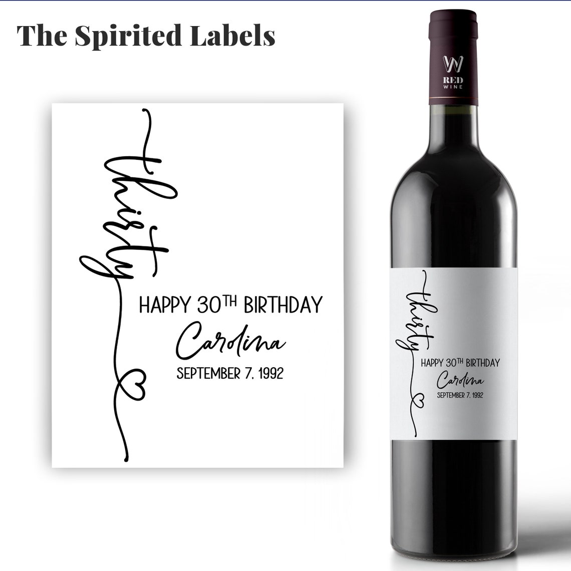 Personalized THIRTY Birthday Label/custom 30th Birthday Wine - Etsy