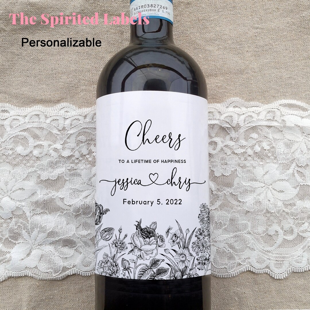 Engagement Wine Label/engagement Gift/personalized Engagement Wine ...