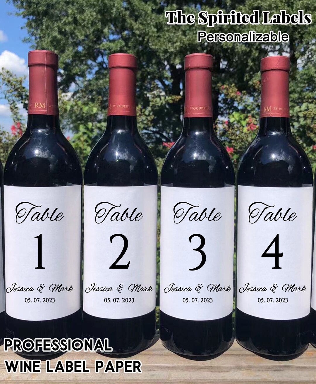 Wedding Table Wine Label/custom Table Numbers Wine Label/wedding Wine ...