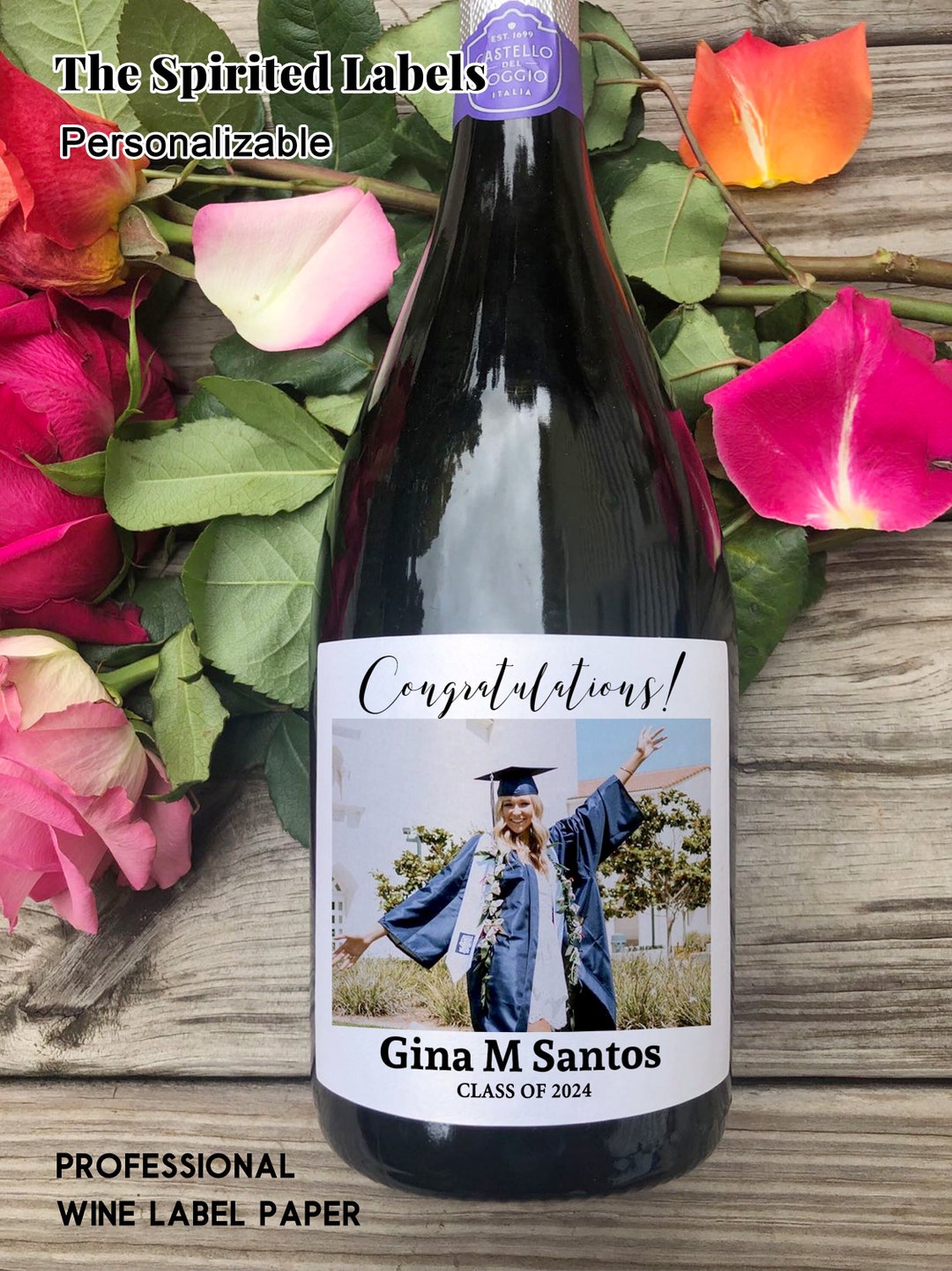 Photo Graduation Wine Label/graduation Gifts/college Graduation Gift ...