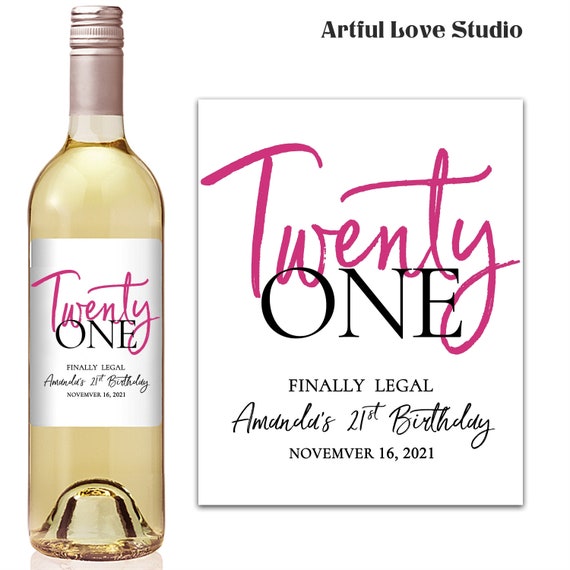 Finally Legal 21 Birthday Wine Label/personalized Birthday - Etsy
