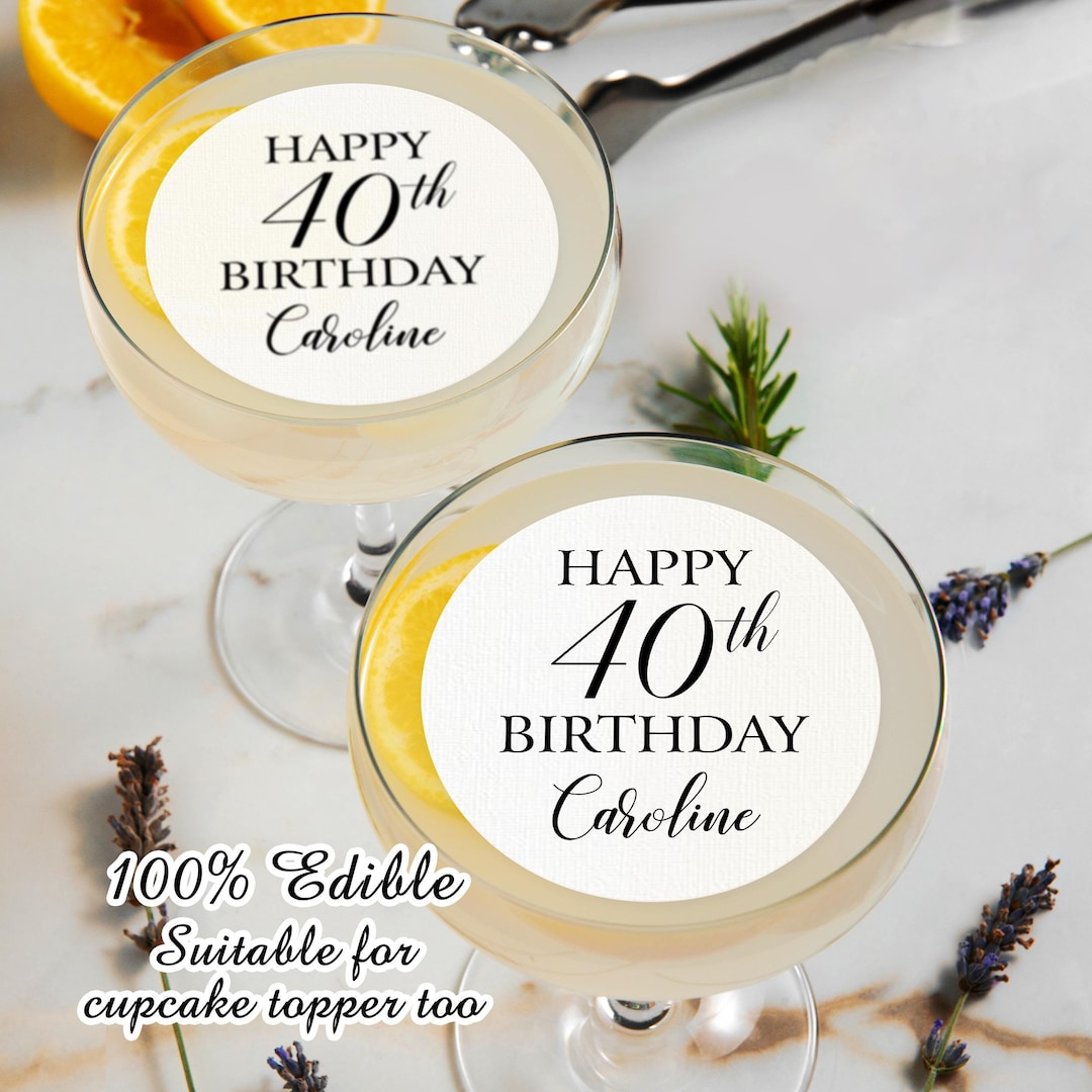 EDIBLE Birthday Drink Toppers/edible Birthday Decor/happy Birthday ...