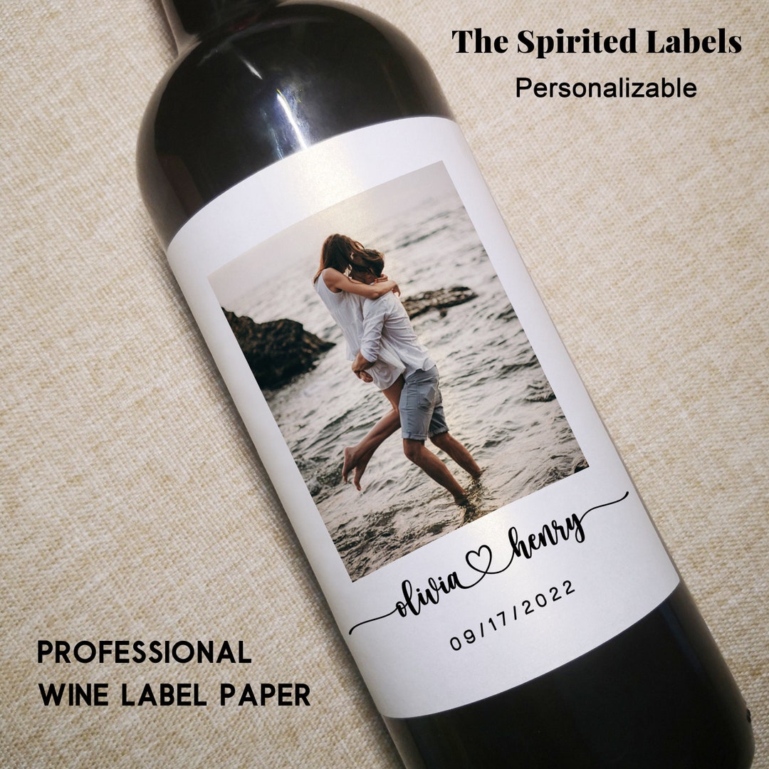 Custom Photo Wine Label/personalized Engagement Gift/wedding Wine Label ...
