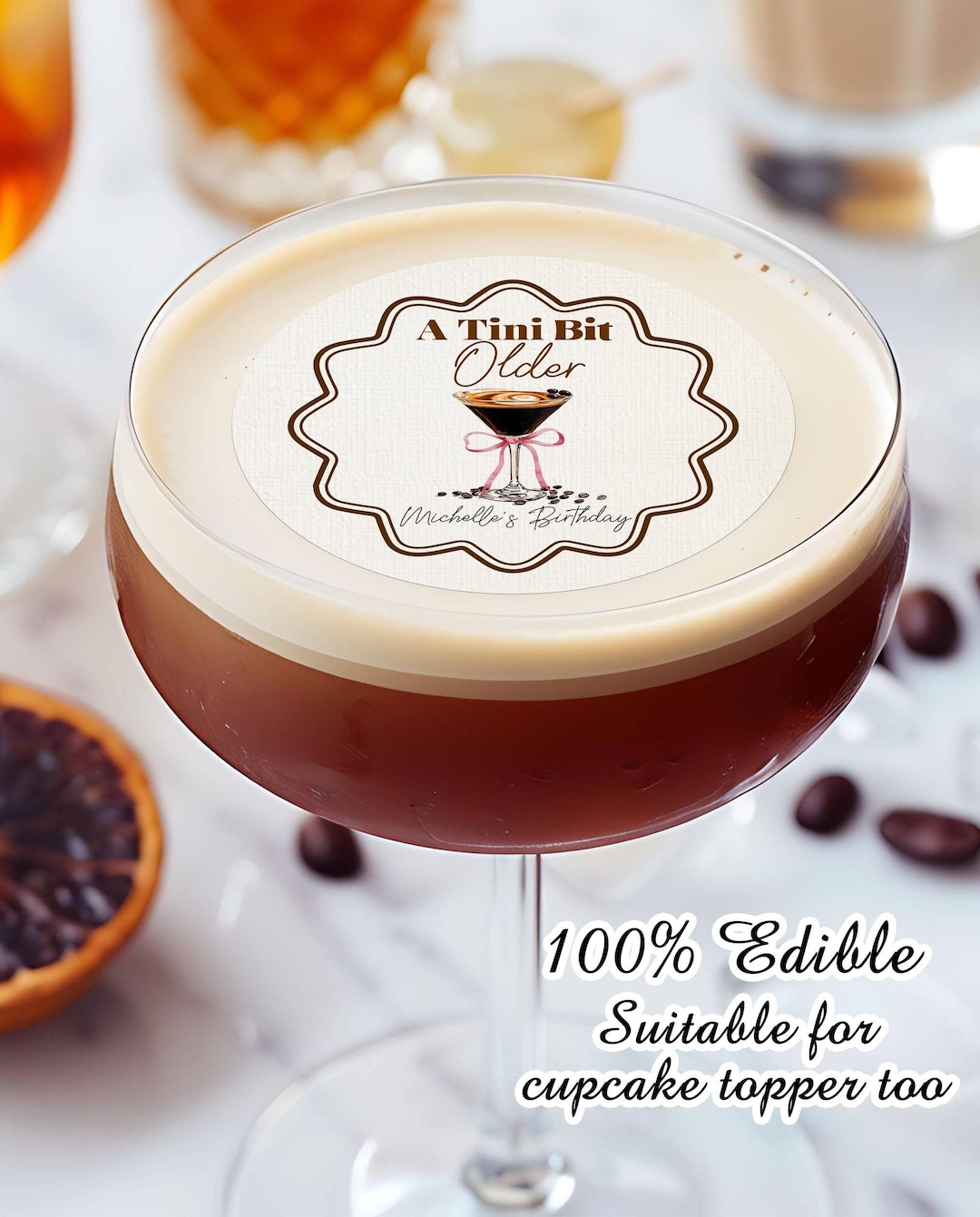 Dirty Martini Drink Topper/edible Cocktail Topper/custom Birthday ...