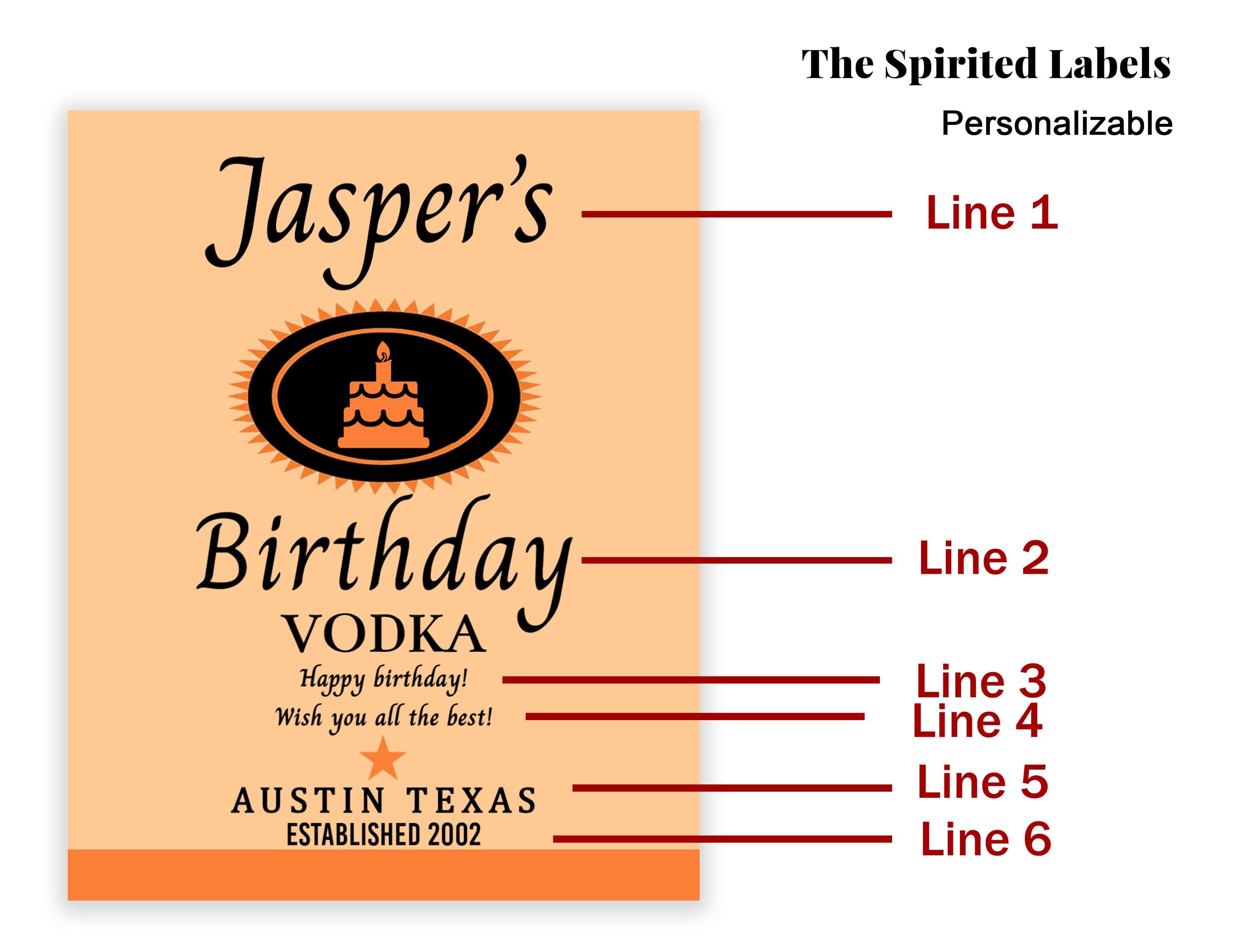 Custom Tito's Labels/birthday Vodka Gifts/personalized Birthday Label ...