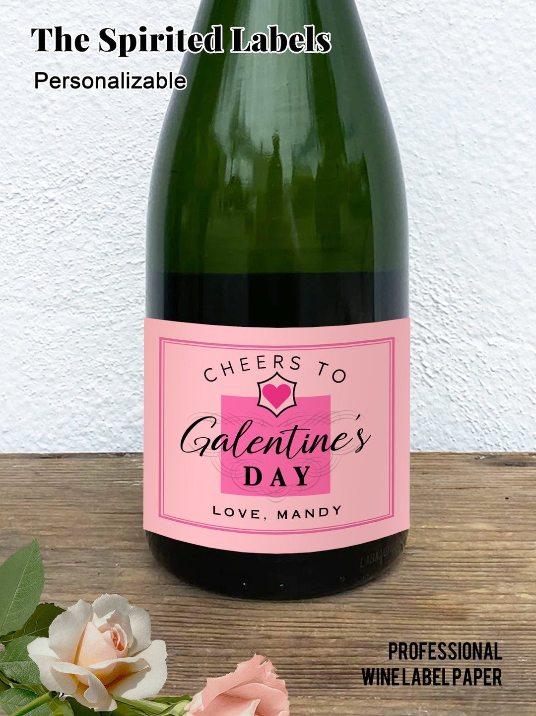 Galentines Day Gifts/galentine Pink Champagne Labels/gift for ...