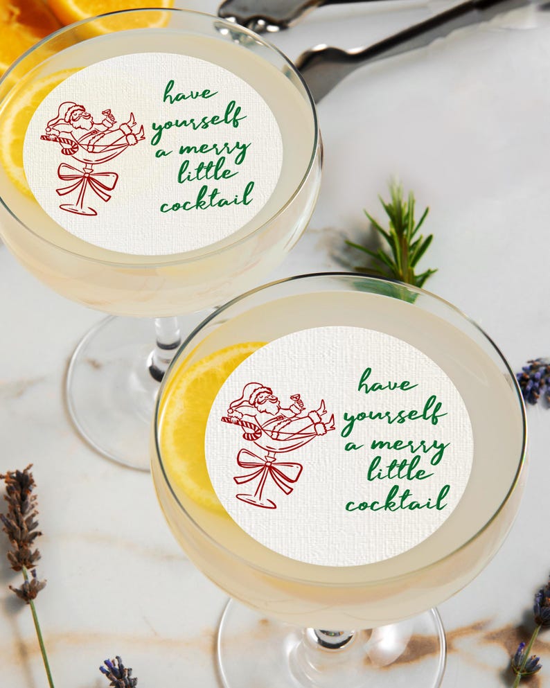 Christmas Drink Topper/nye Drink Topper/edible Drink Topper/christmas ...