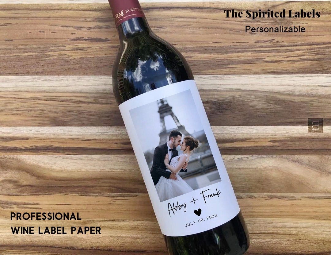 Custom Photo Wine Label/personalized Engagement Wine Label/engagement ...