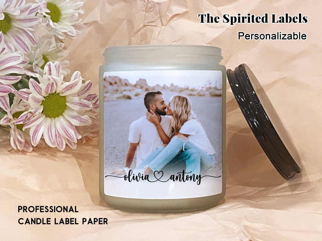 Personalized Photo Candle Label/couple Gift/valentines Gift Picture on ...