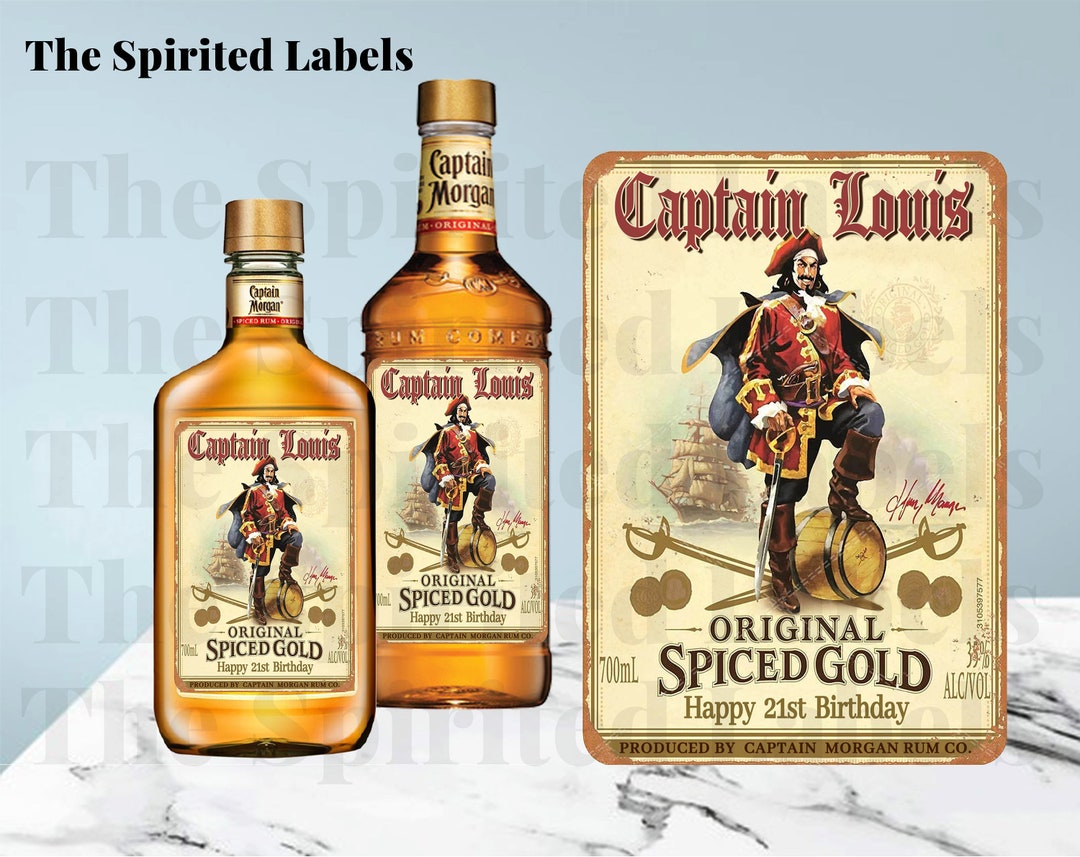 Personalized Captain Morgan Rum Label/21st Wine Label/custom Birthday ...