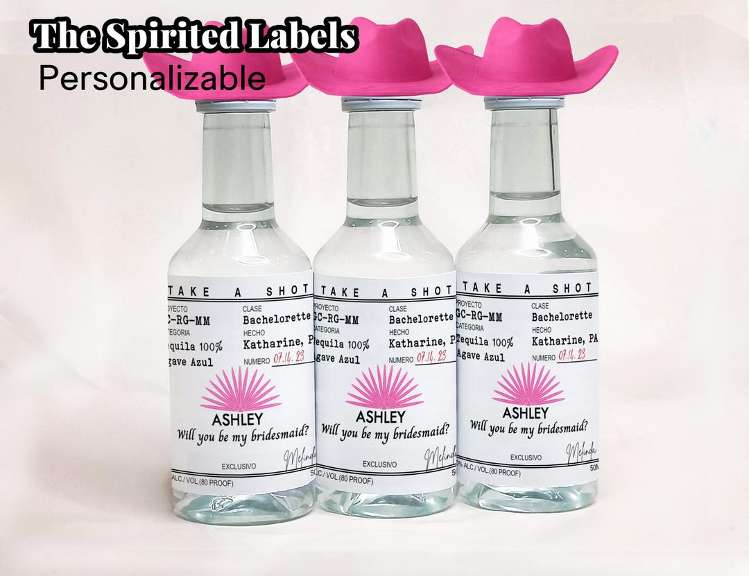 Custom Tequila Labels/maid of Honor/bridesmaid Proposal Gift/officiant ...