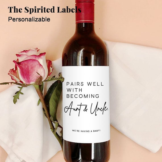 Baby Announcement Wine Labels/pregnancy Announcement Gift/baby - Etsy
