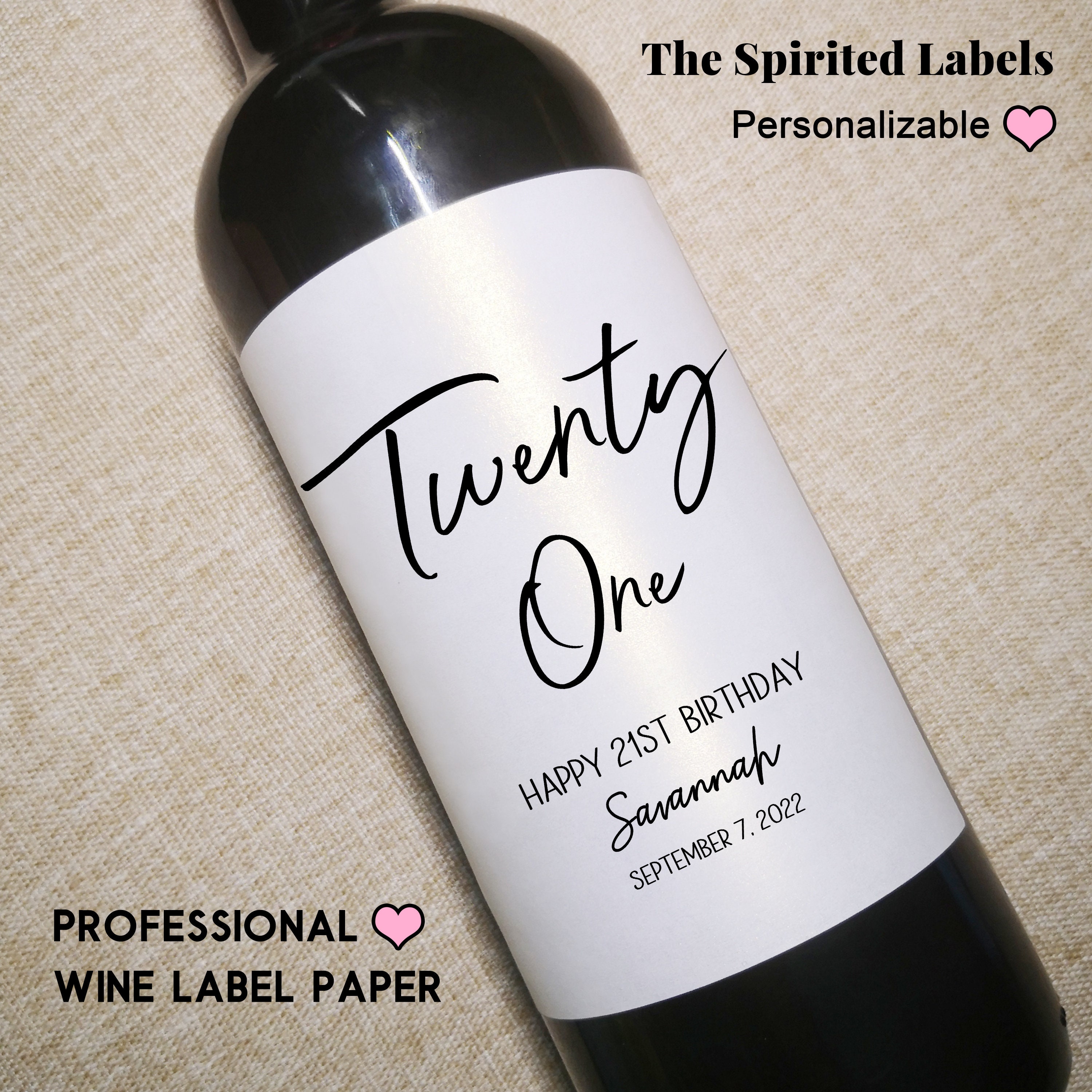 21 Birthday Wine Label/custom Any Age/21st Wine Label/custom - Etsy