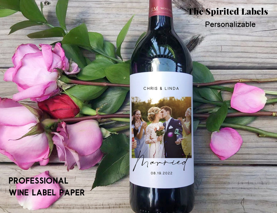 Custom Photo Wine Label/personalized Wedding Wine Label/wedding Gift ...