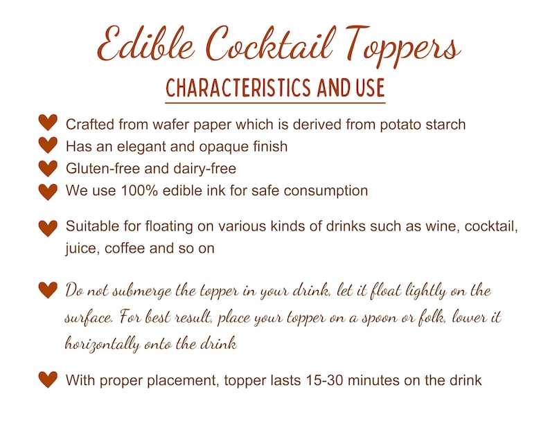 Edible Cocktail Toppers/happy Anniversary Drink Topper/cocktail Toppers ...